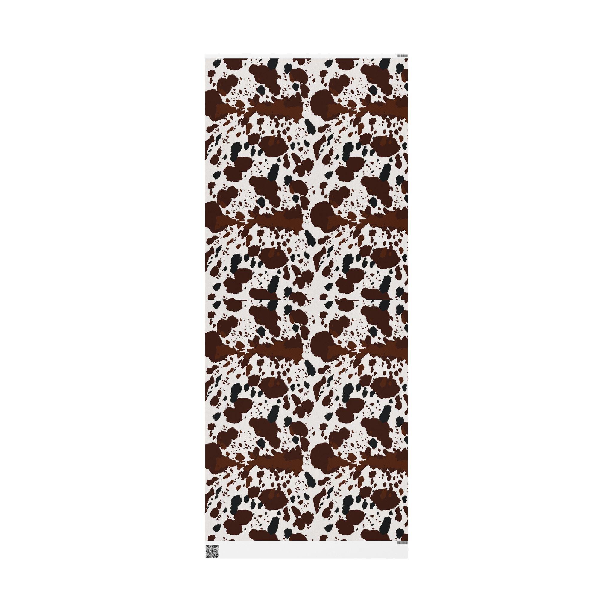 Western Wrapping Papers Cow Print Gift Wrap Christmas & Birthday Cowboy ...