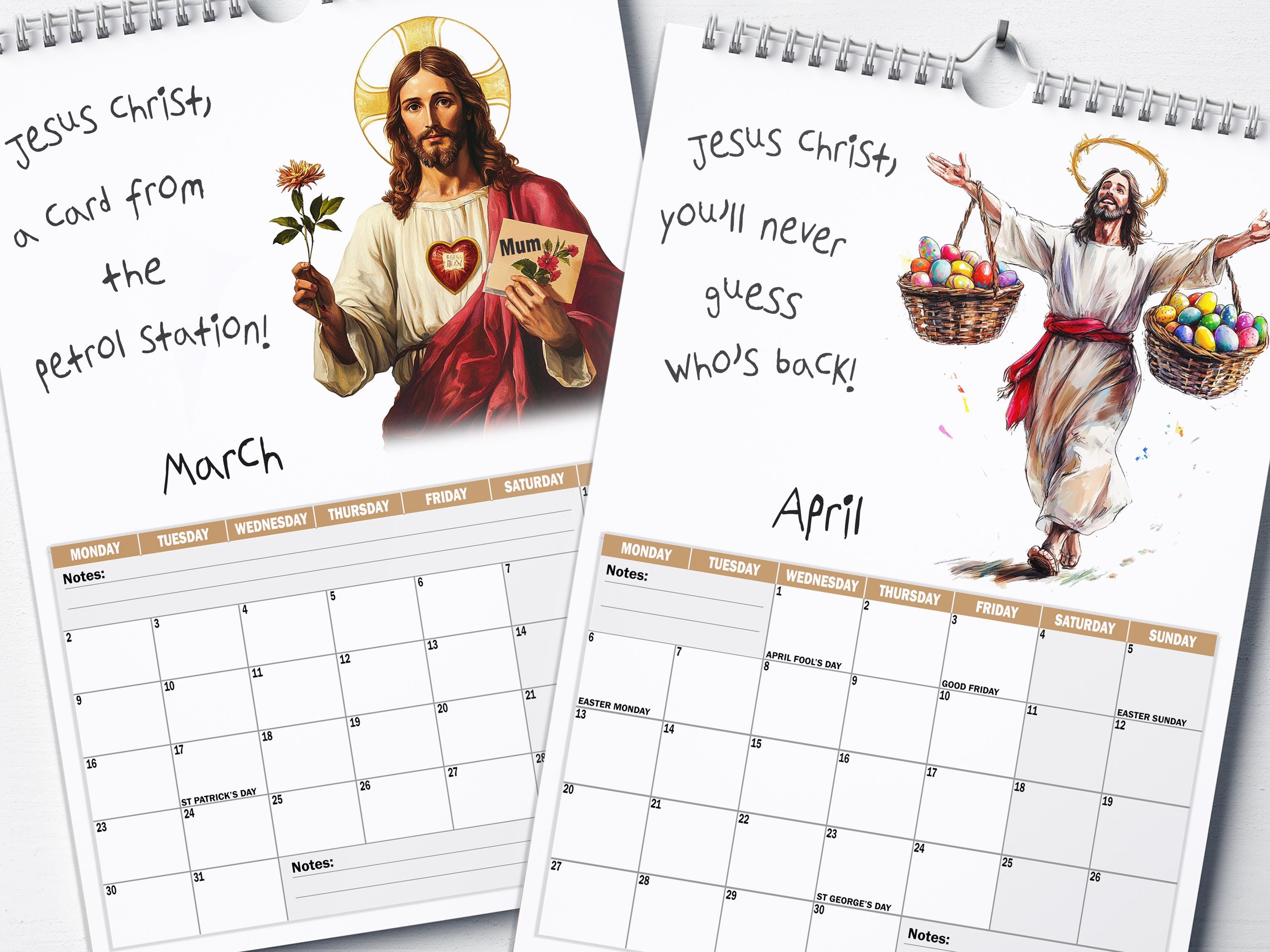 Jesus Christ Calendar 2026 | Funny Religious Christmas Secret Santa ...