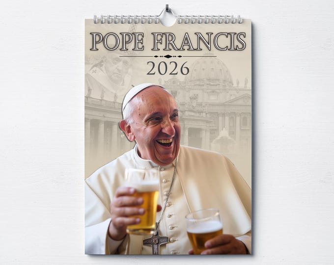 Pope Francis 2026 Calendar | the Pope Funny Christmas Secret Santa Gift ...