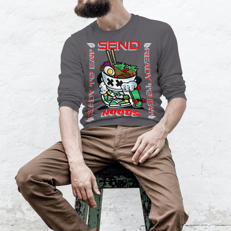 Ramen Noodle Skateboard, Send Nood Funny Design, Ramen Noodle Tshirt, Ramen Skate Sweatshirt ...