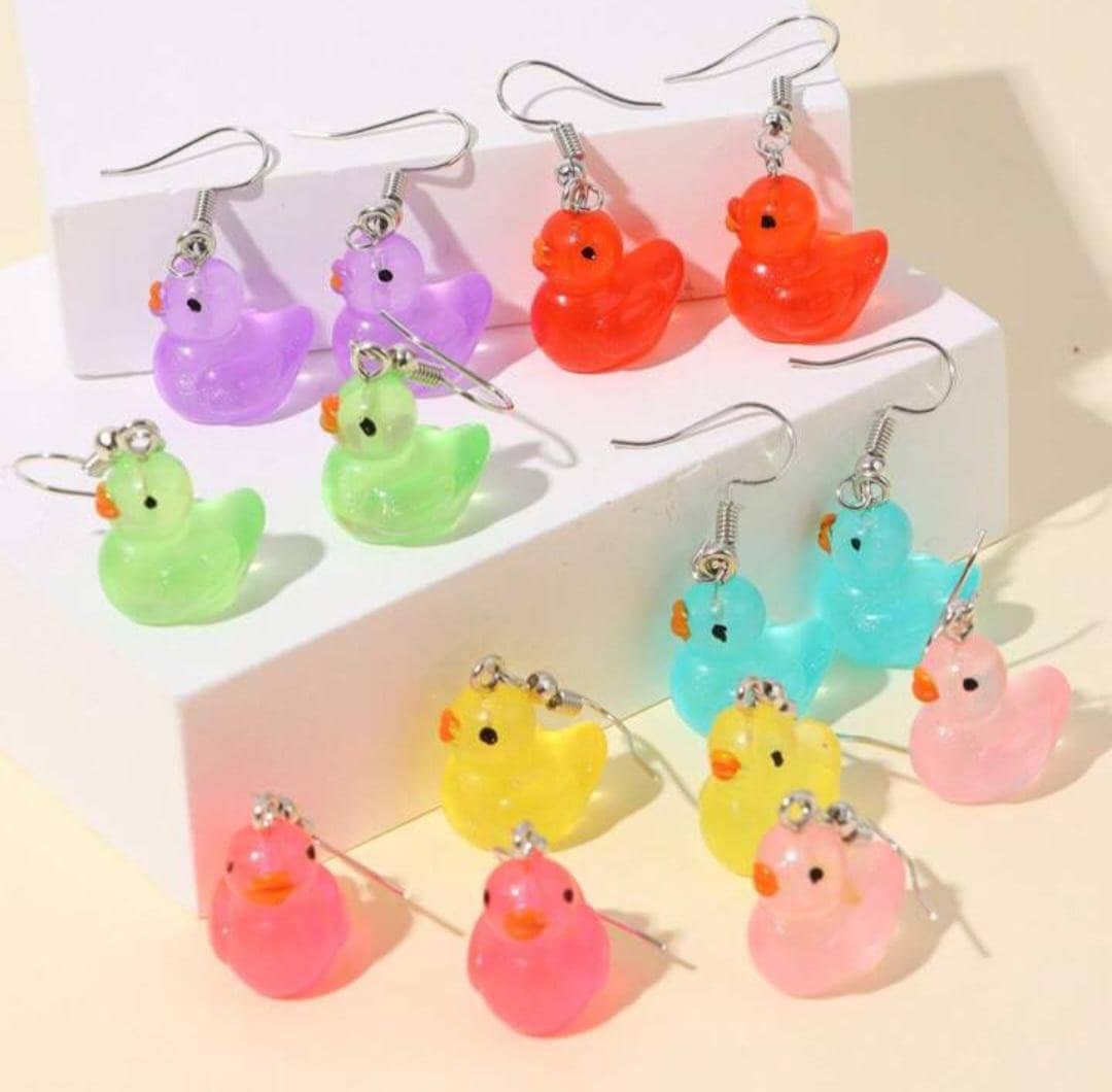 Glow in the Dark Duck Earrings, Duck Earrings, Ducky Earrings, Fun ...