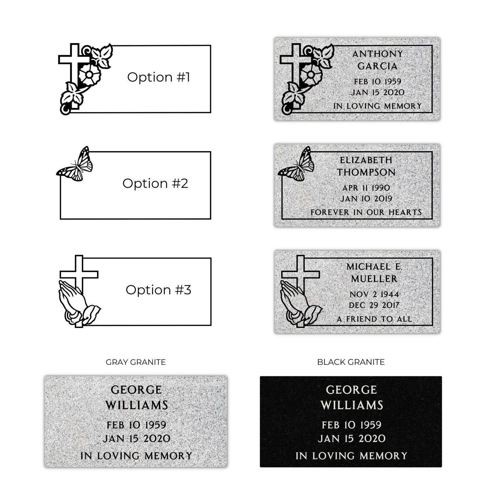 Grave Marker Headstone - 24in X 12in X 4in - Personalized, Engraved ...