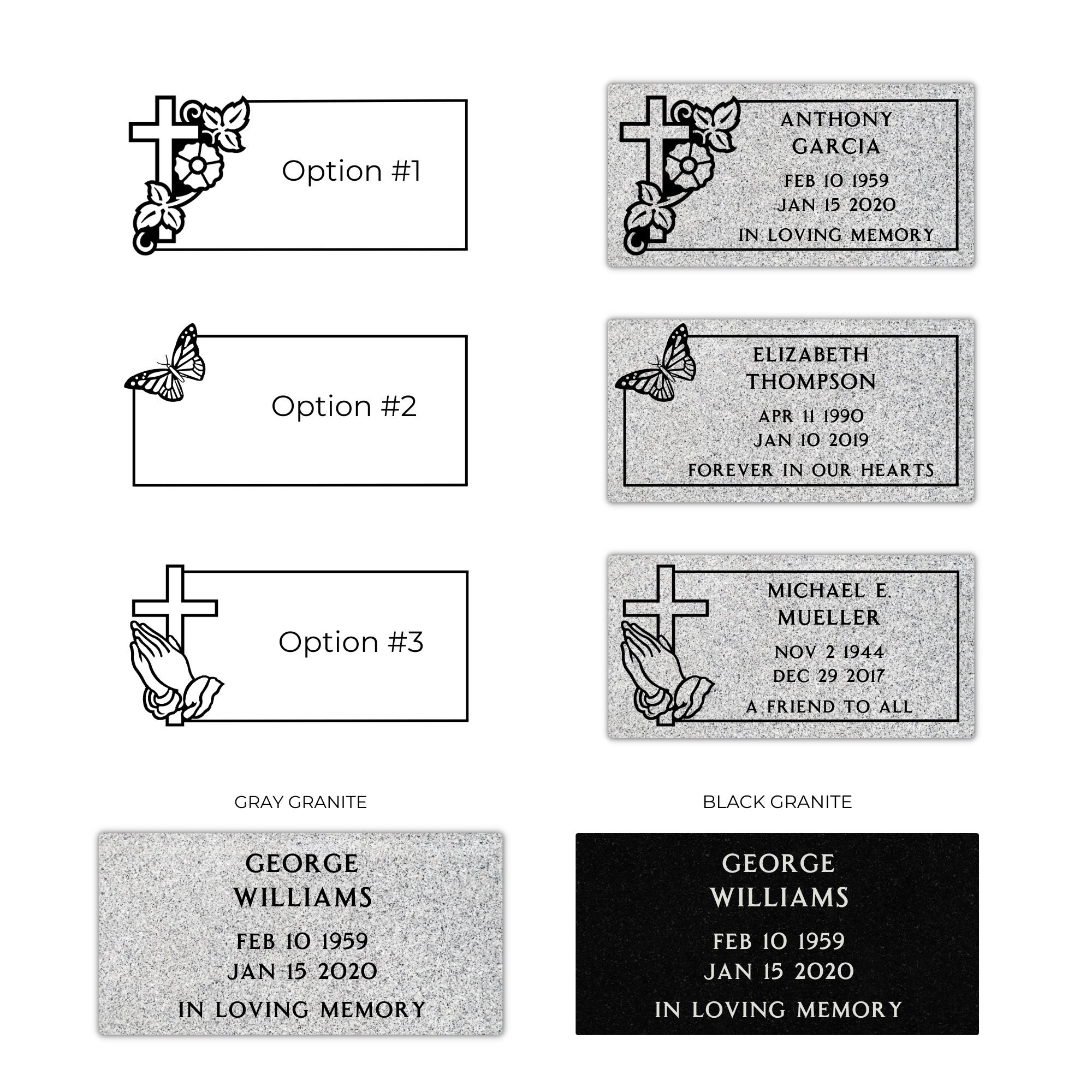 Grave Marker Headstone - 24in X 12in X 4in - Personalized, Engraved ...