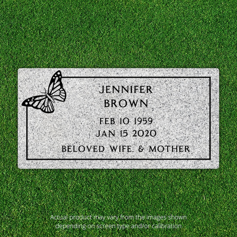 Grave Marker Headstone - 24in X 12in X 4in - Personalized, Engraved ...