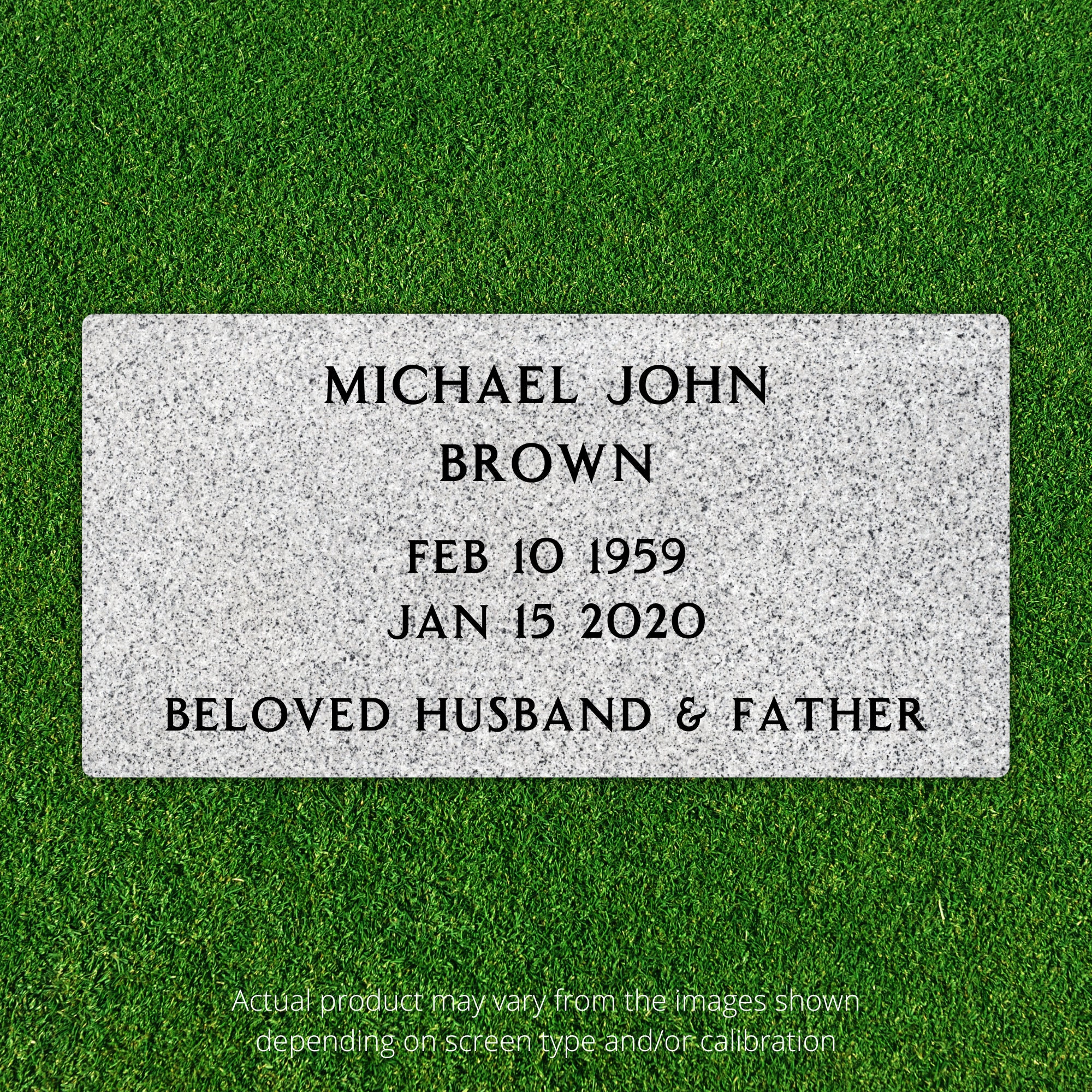 Grave Marker Headstone - Personalized, Engraved, Tombstone, Granite Headstone - 16x8x3 or ...
