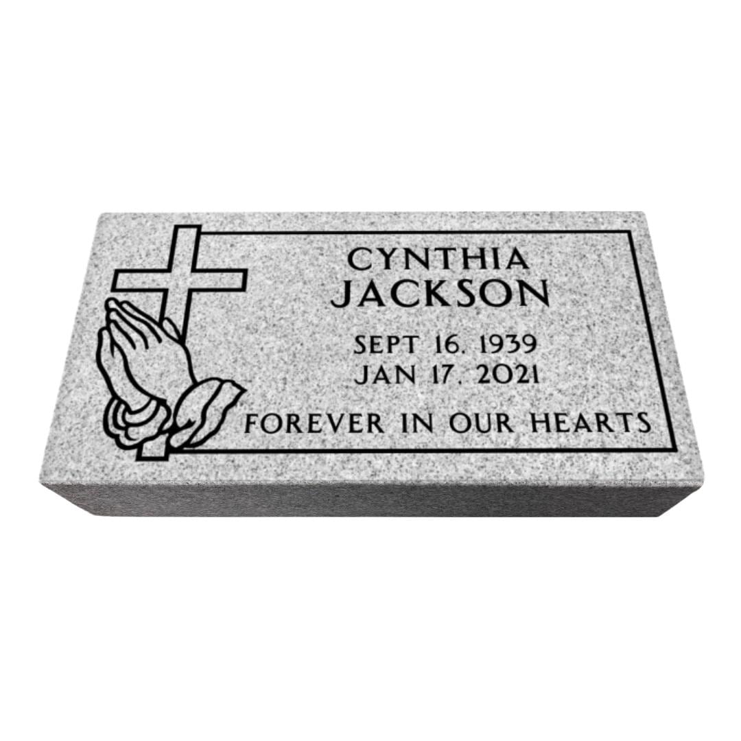 Grave Marker Flat Headstone - 20in X 10in X 3in - Personalized ...