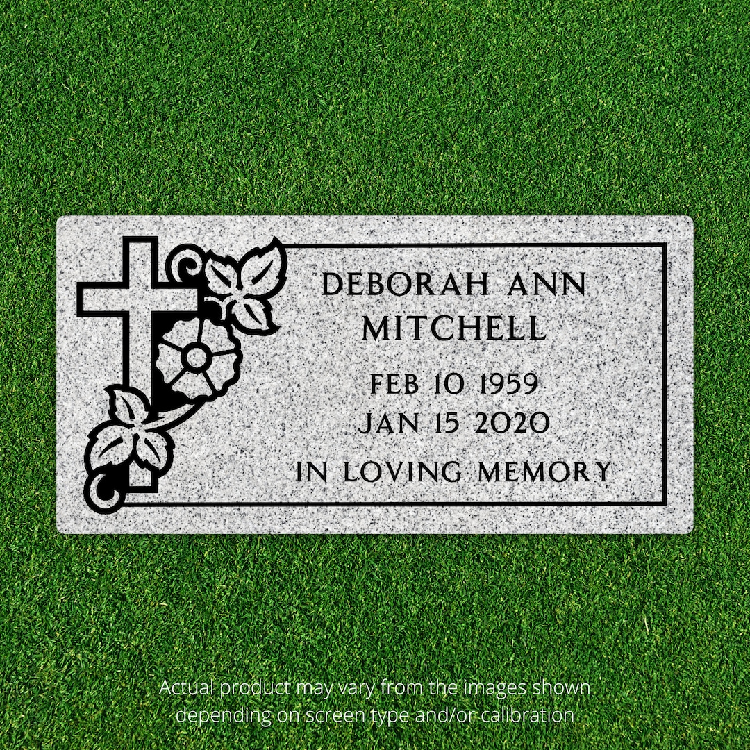 Grave Marker Headstone - 24in X 12in X 4in - Personalized, Engraved ...