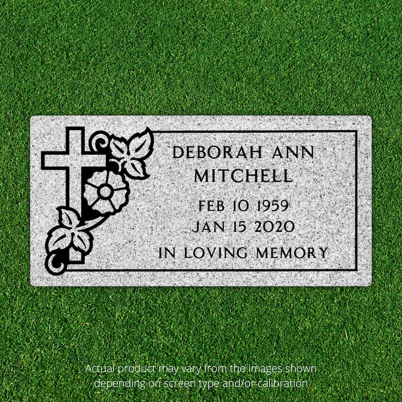 Grave Marker Headstone - 16in X 8in X 3in - Personalized, Engraved ...