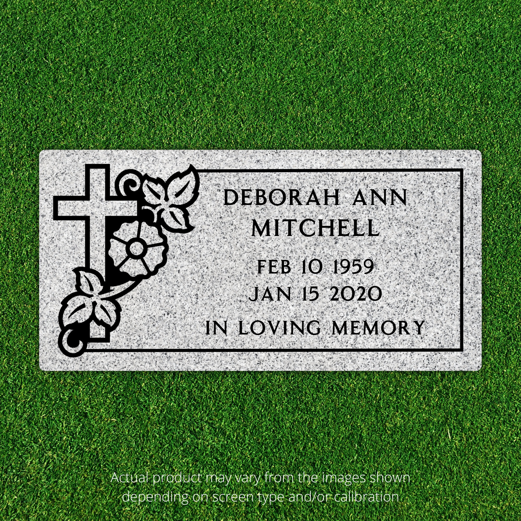 Grave Marker Headstone - 24in X 12in X 4in - Personalized, Engraved ...