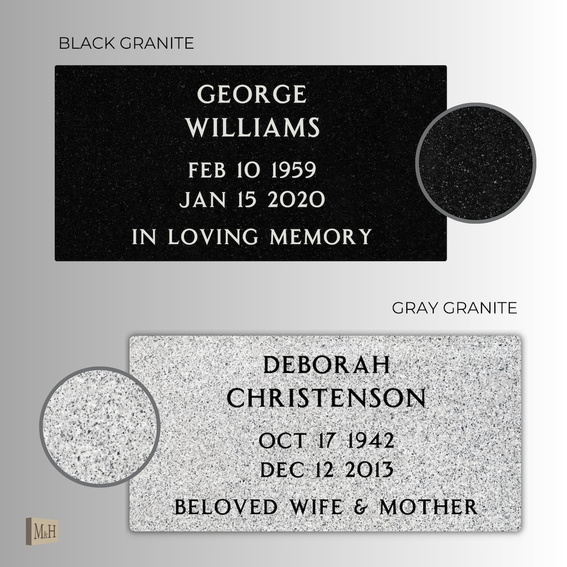 Grave Marker Headstone - Personalized, Engraved, Tombstone, Granite ...