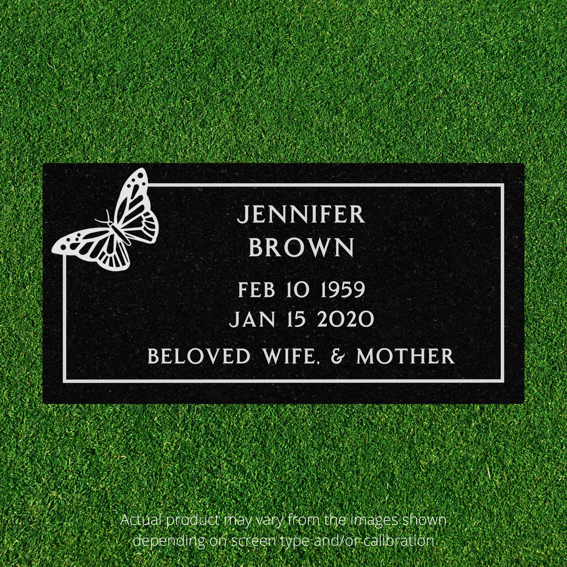 Grave Marker Headstone - 24in X 12in X 4in - Personalized, Engraved ...