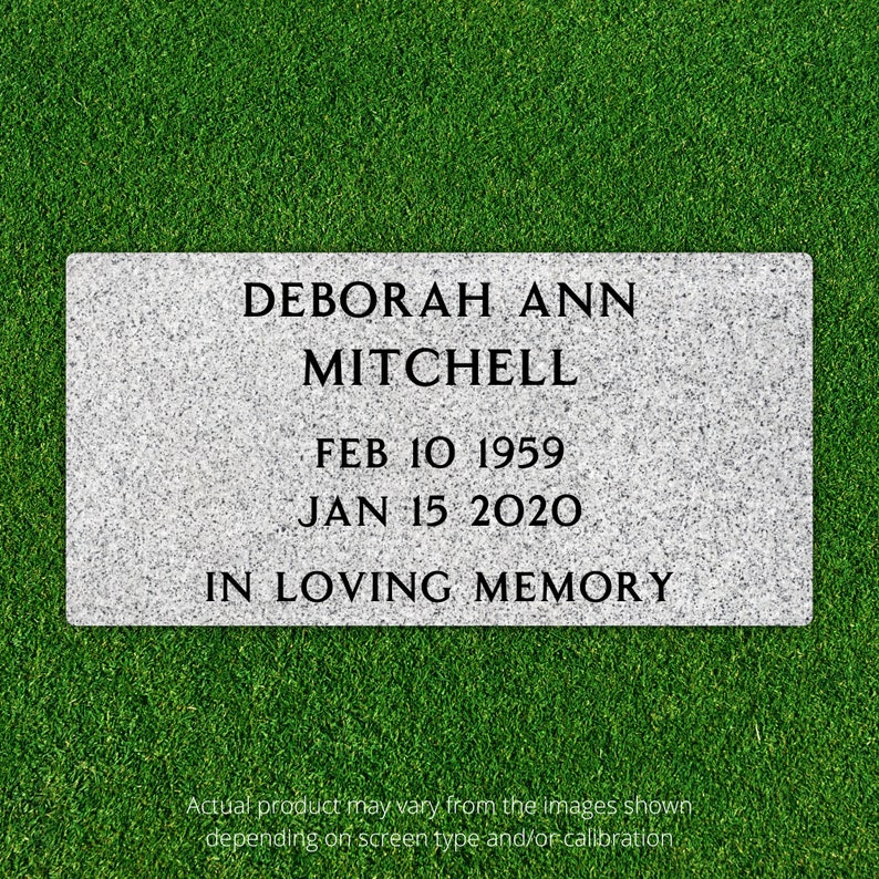Grave Marker Headstone - 24in X 12in X 4in - Personalized, Engraved ...