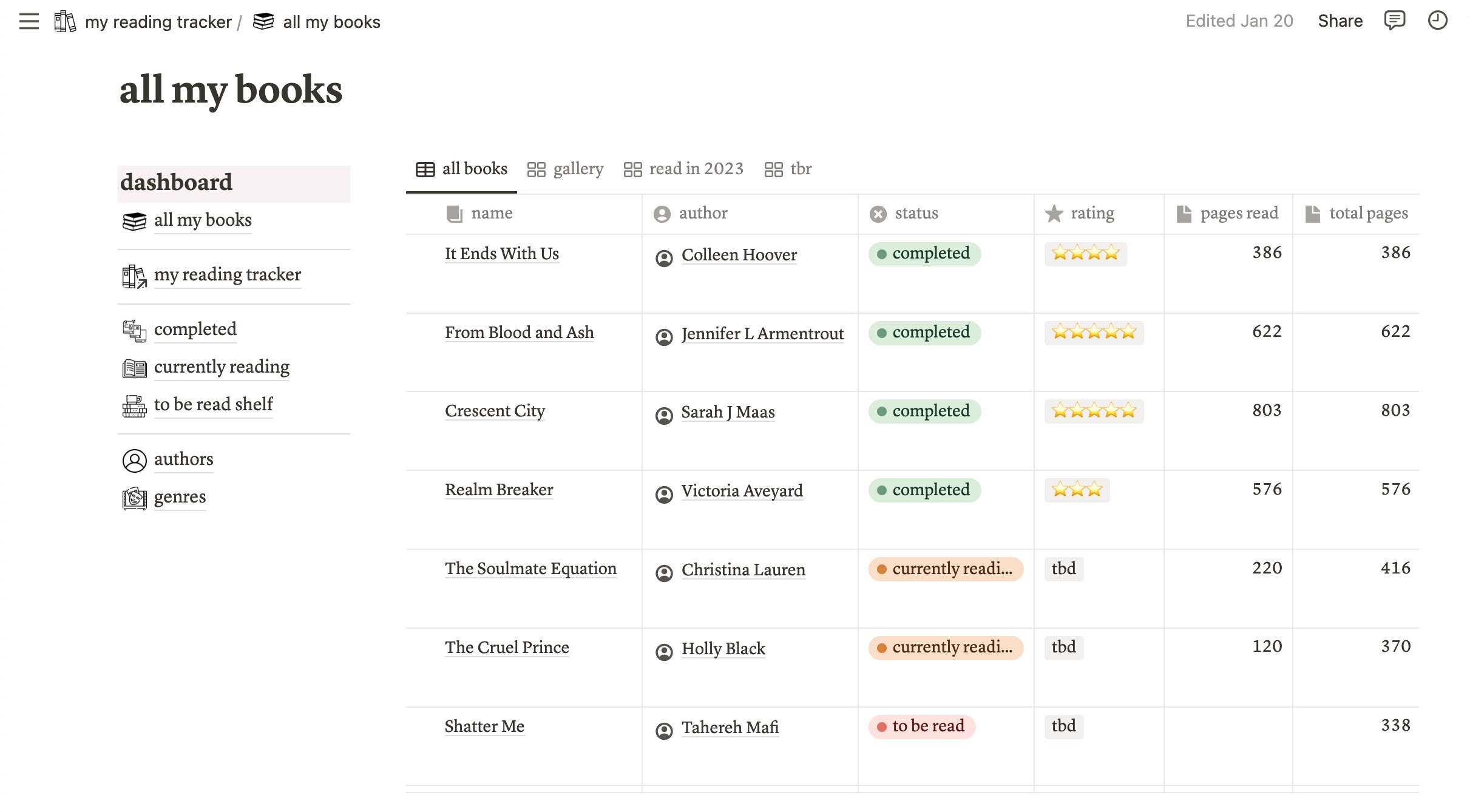 Notion my Reading Tracker Template - Etsy