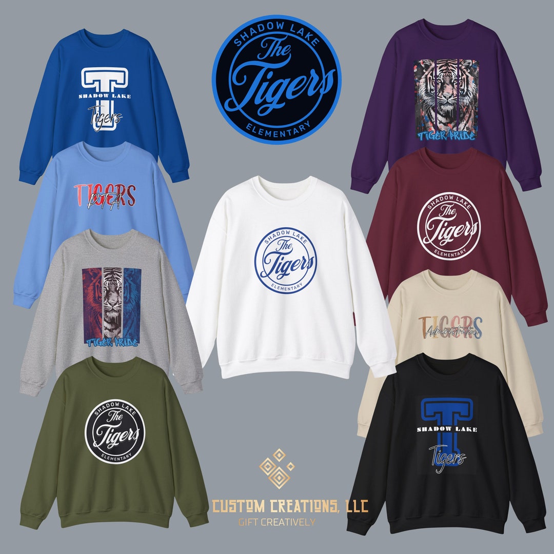 Shadow Lake Elementary Sweatshirt, Tigers School Spirit Crewneck - Etsy