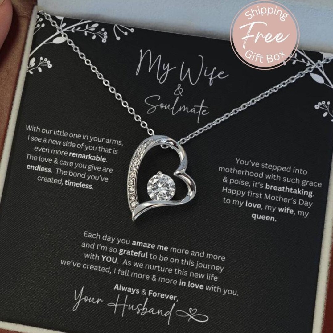 Forever Love Necklace to New Mom,from Husband Boyfriend Partner,14k ...