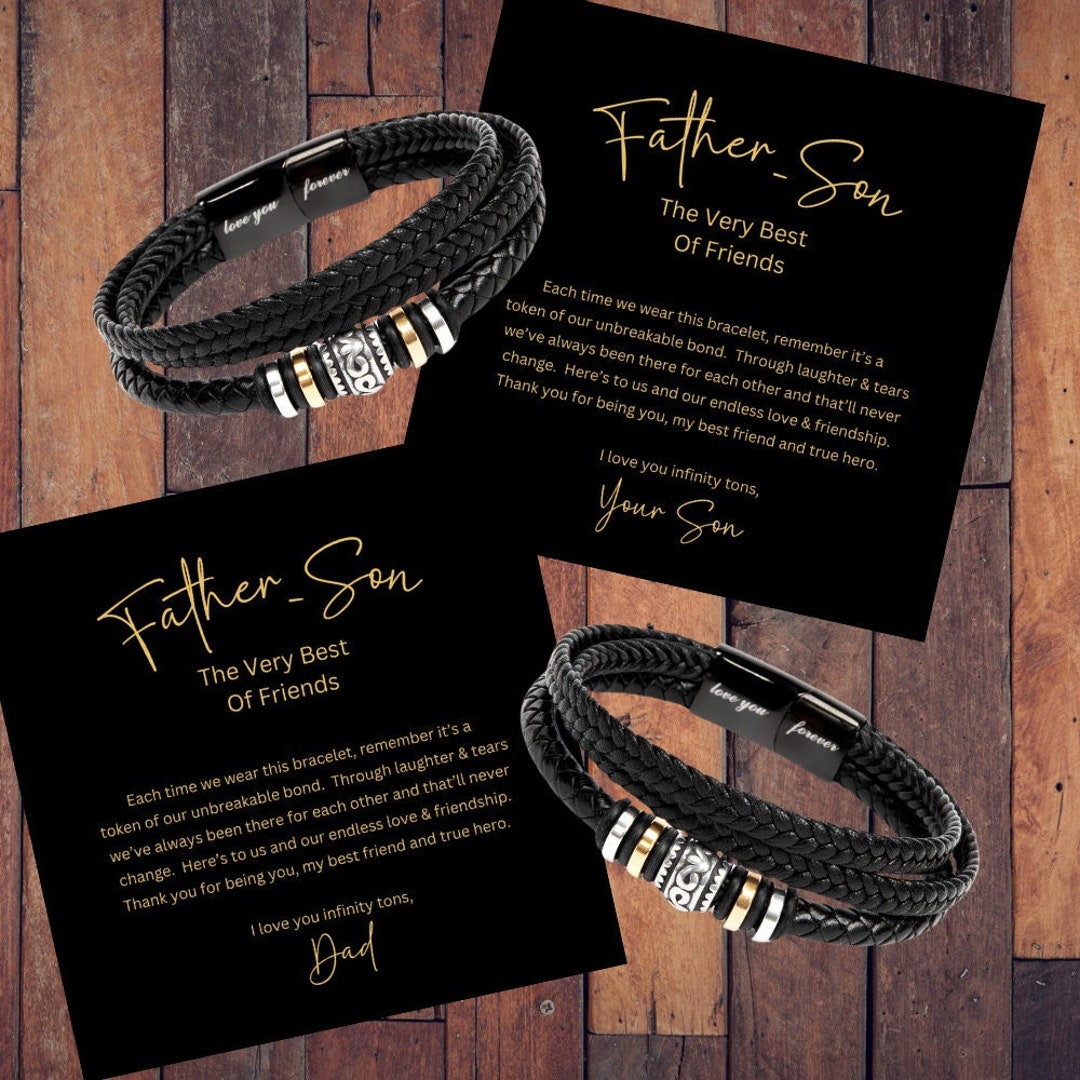 Matching Father Son Bracelets, Fathers Day Gift, I Love You Forever ...