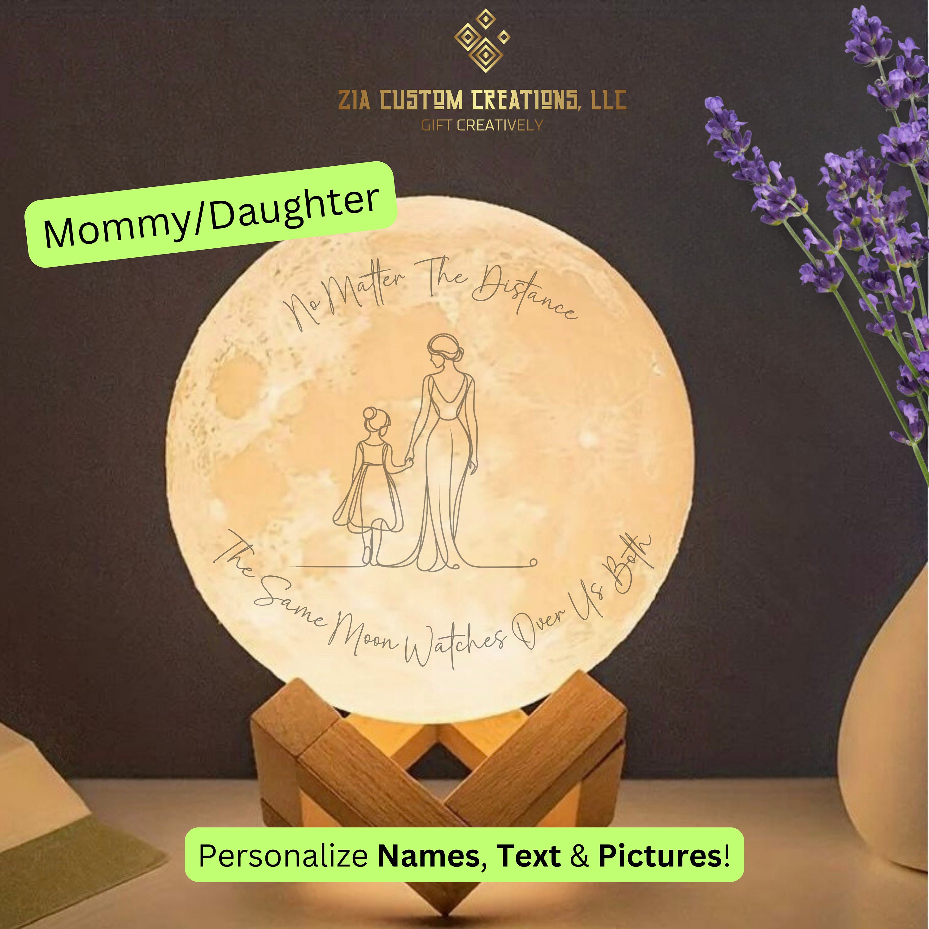 Photo Engraved Moon Lamp, Custom Nightlight, Best Friend Keepsake - Etsy