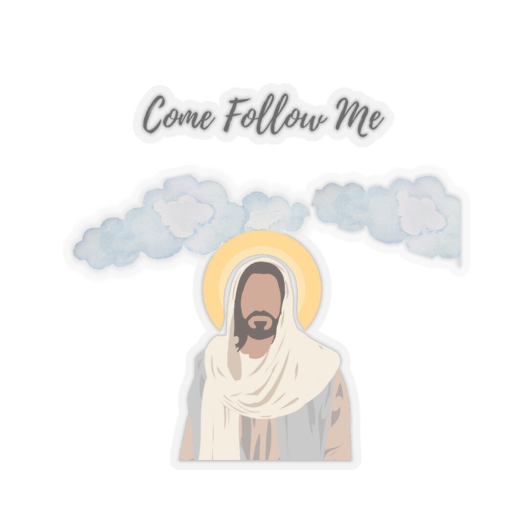 Come Follow Me Sticker Aesthetic Watercolor Jesus Sticker Christian Art ...