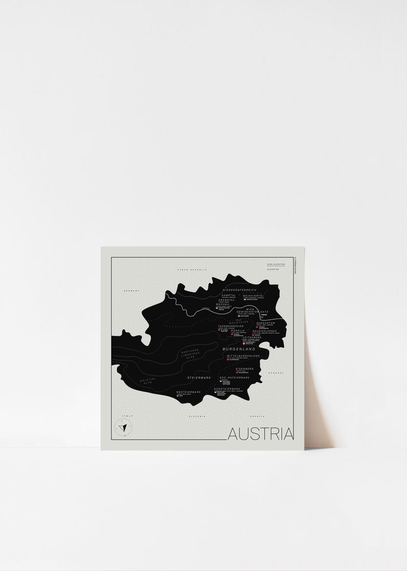 Austrian Wine Map - Etsy