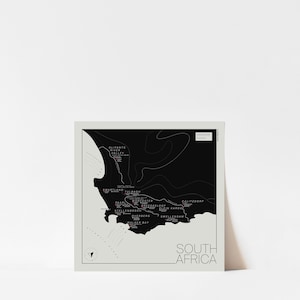 South Africa Wine Map - Etsy