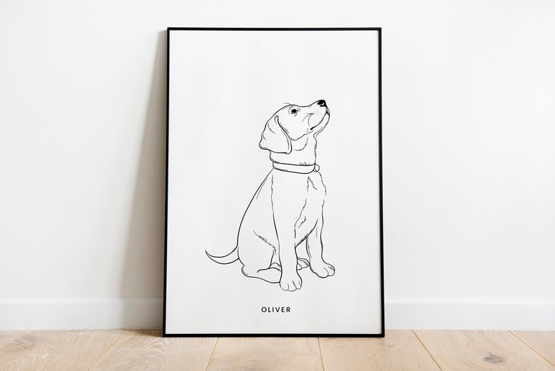 Custom Dog Portrait, Line Drawing, Pet Art, Line Dog Portrait, Dog ...