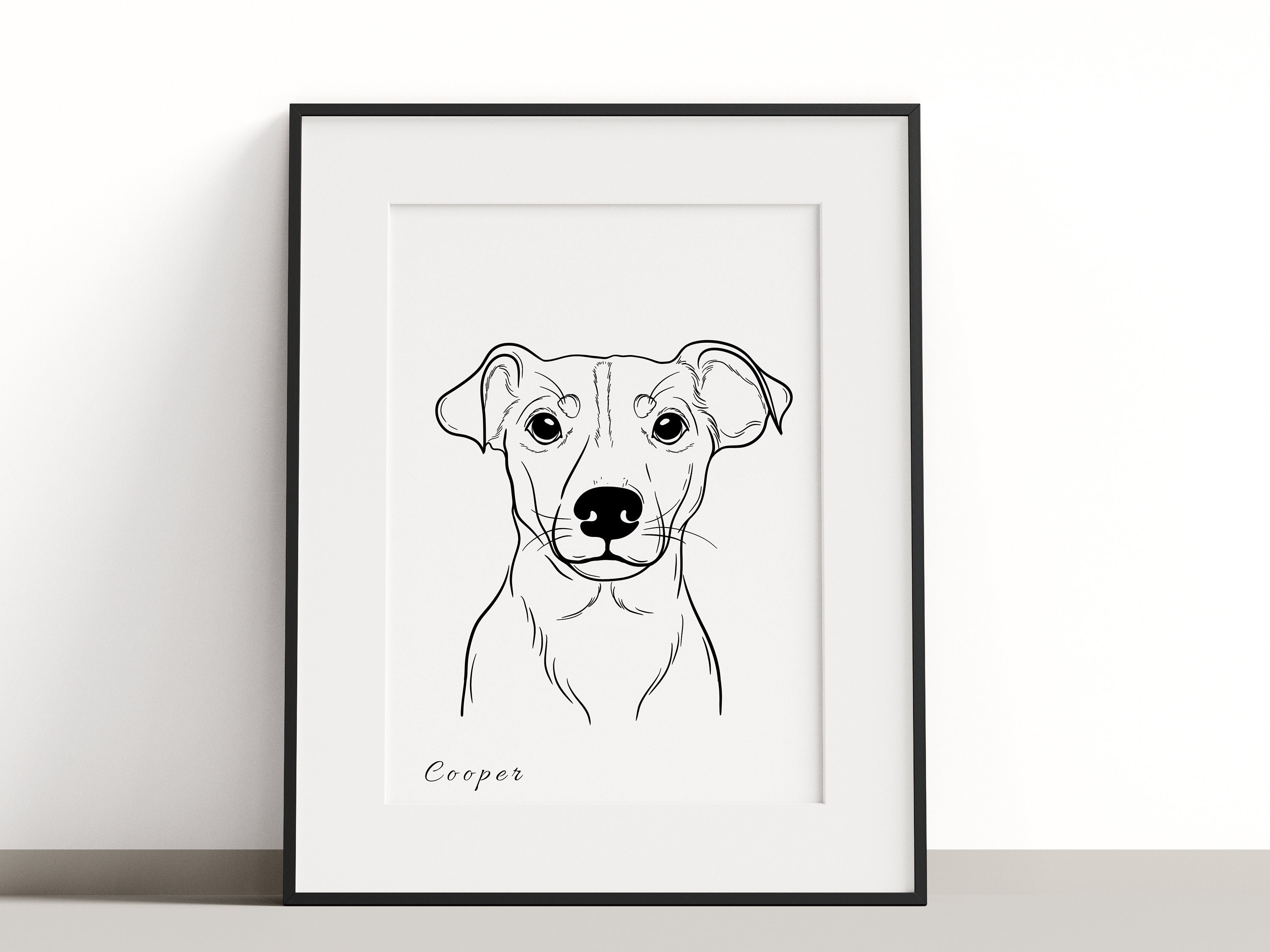Custom Dog Portrait, Line Drawing, Pet Art, Line Dog Portrait, Dog ...