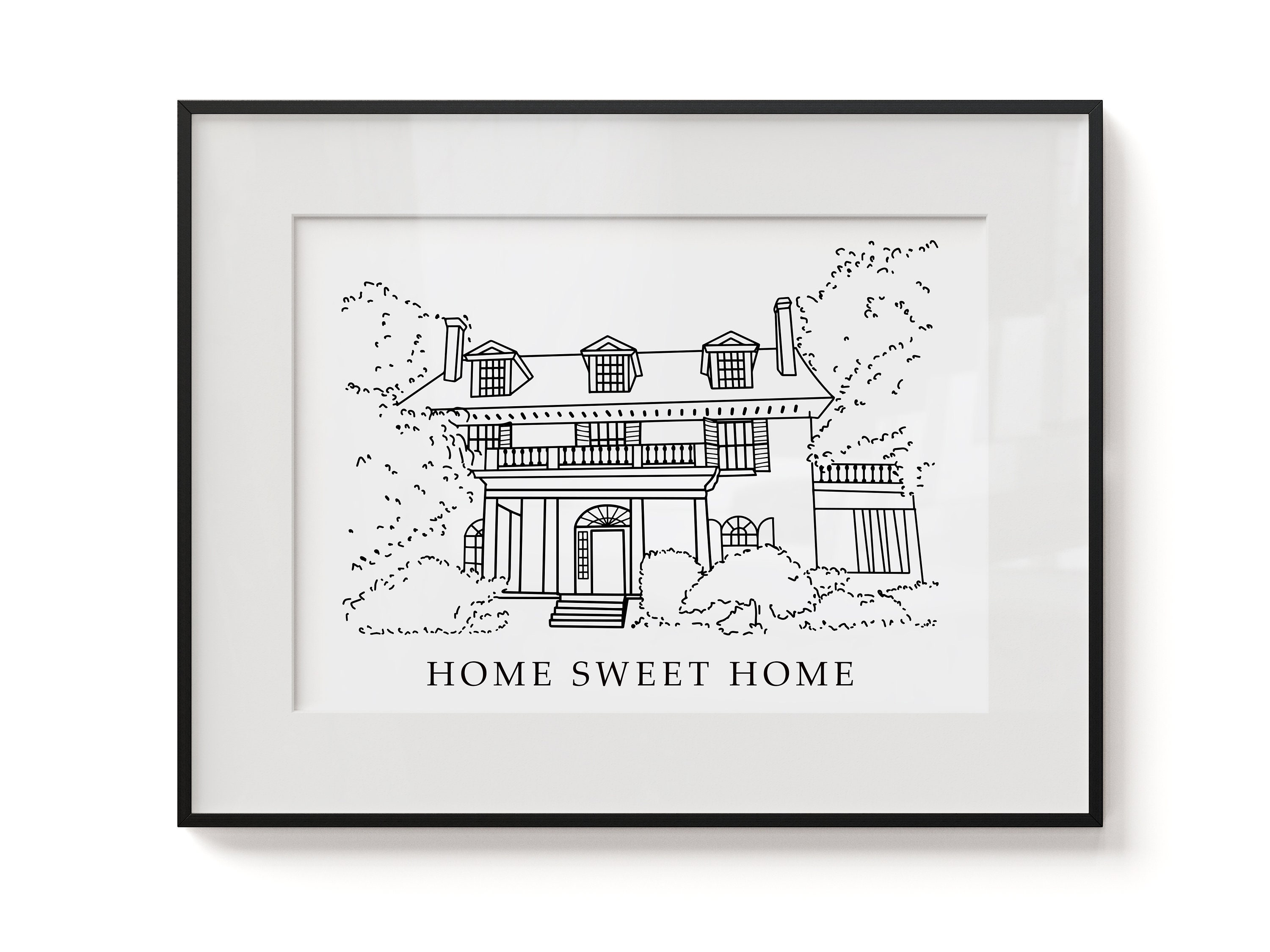 Custom House Line Art, Custom House Sketch, Building Line Art, Outline ...