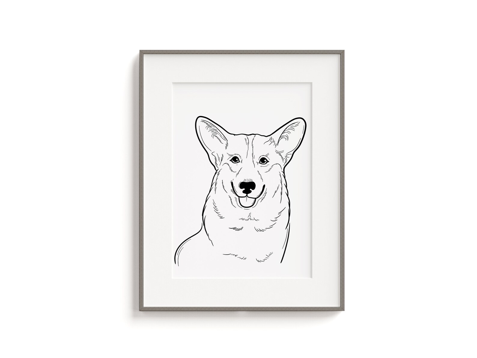 Custom Dog Portrait, Line Drawing, Pet Art, Line Dog Portrait, Dog ...