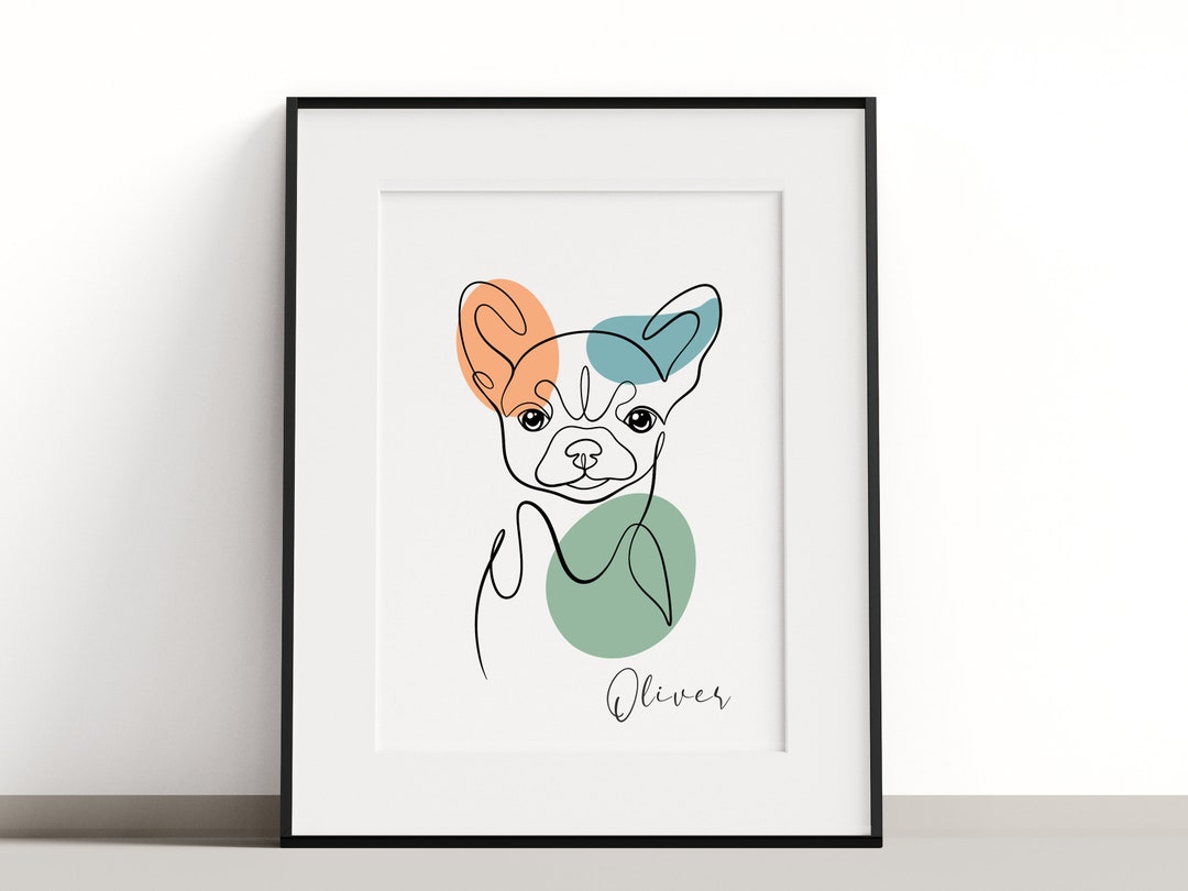 Custom Pet Portrait , Pet Line Drawing, One Line Pet Drawing, Dog Line ...