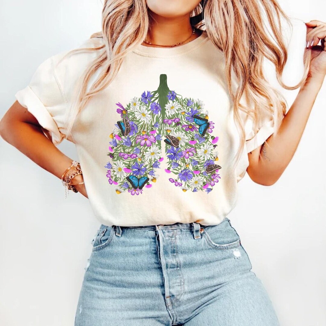 Floral Lung Shirt, Anatomical Lungs Shirt, Nurse Tee, Nursing Student ...