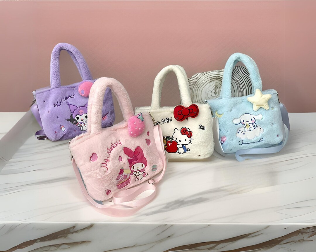 Hello Kitty Plush Bag Cute Cartoon Plushie Bag Hello Kitty Storage Bags ...
