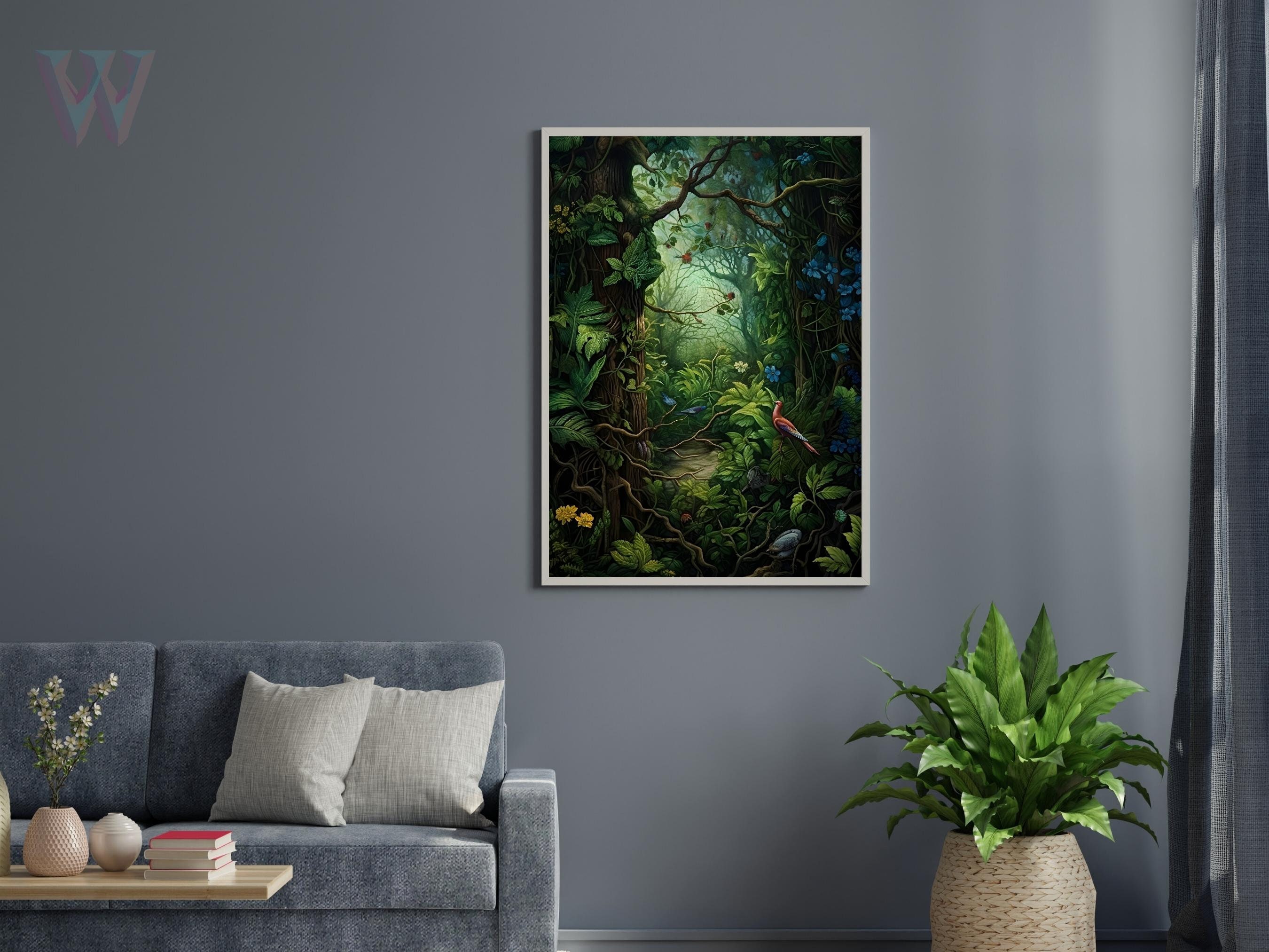 Nature Wall Art Green Nature Poster, Botanical Illustration Print ...