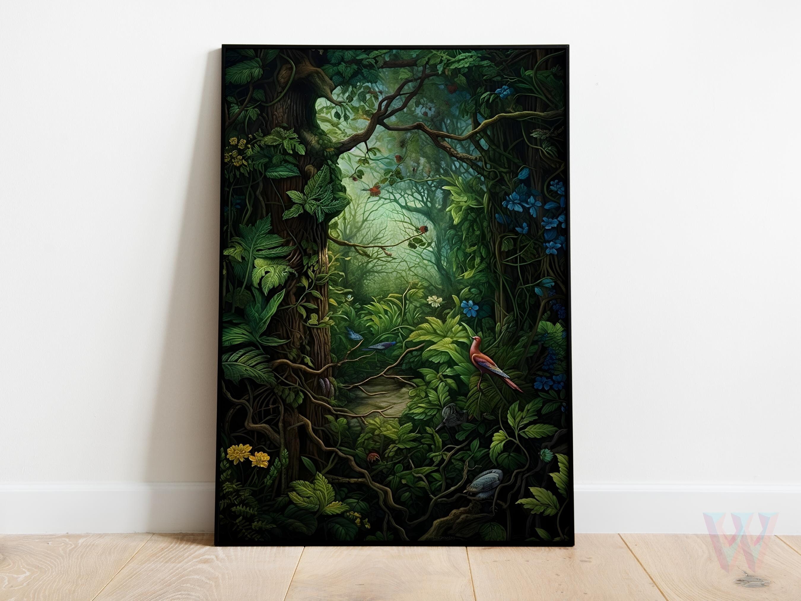 Nature Wall Art Green Nature Poster, Botanical Illustration Print ...