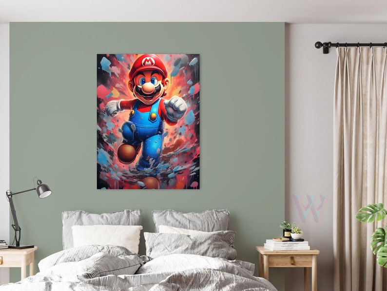 Mario Bros Wall Art Mario Fans Gift Game Room Decor Mario - Etsy
