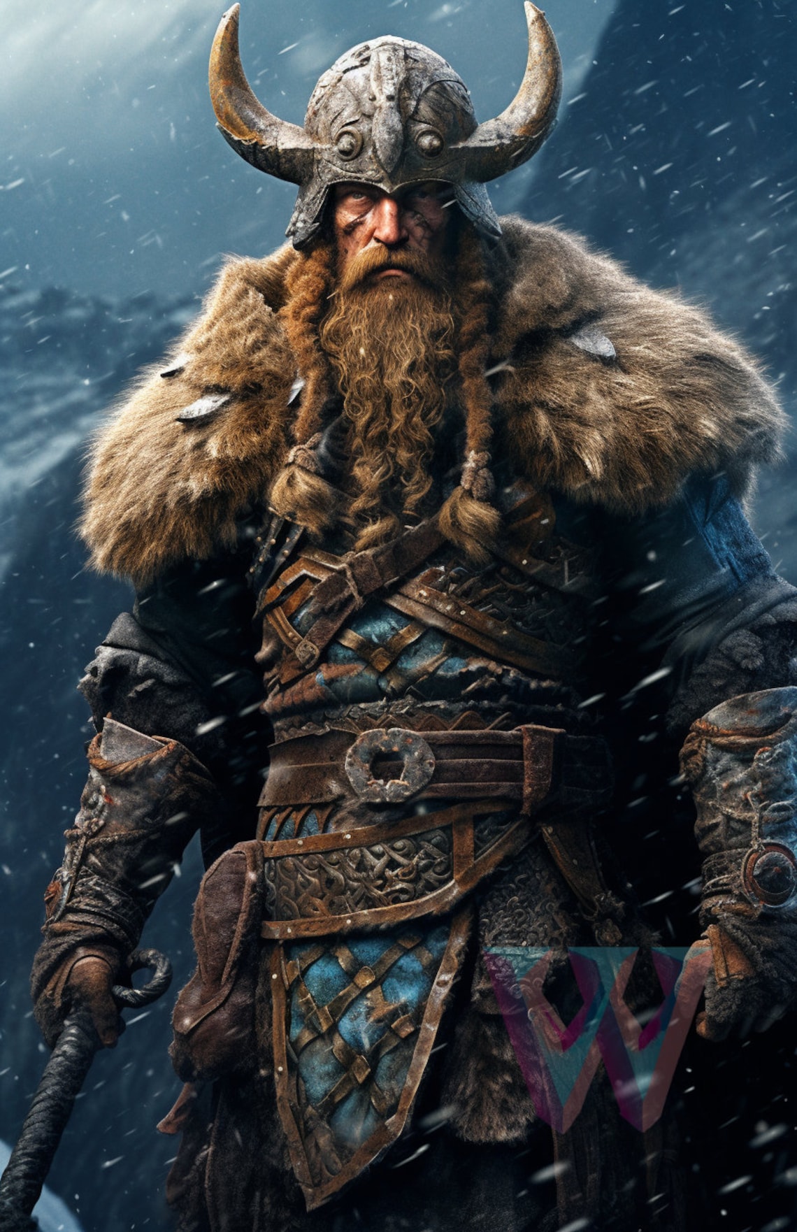 Viking Poster, Nordic Mythology Art Print, Scandinavian Warrior Wall ...
