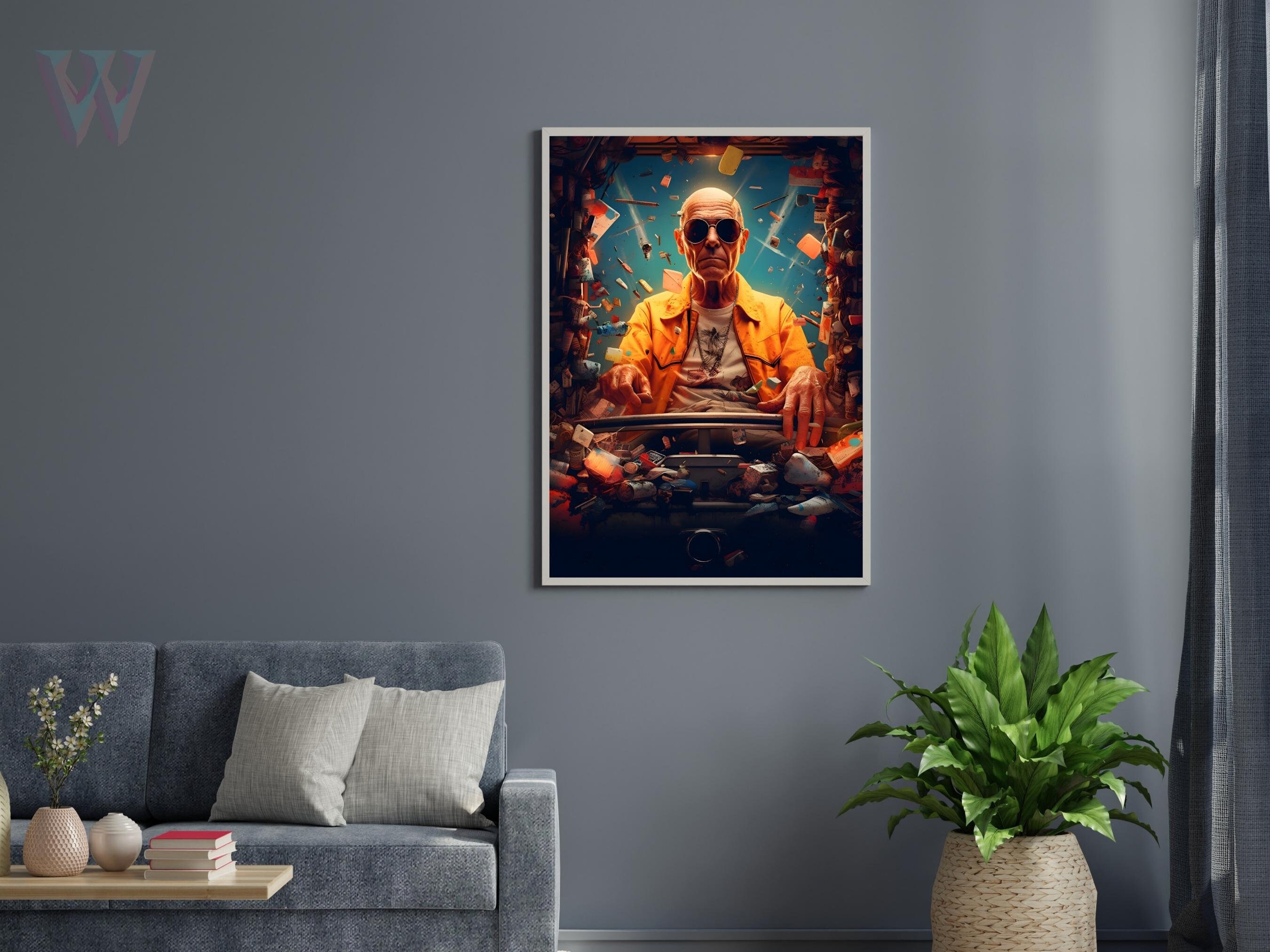 Hunter S. Thompson Poster, Hunter S Thompson Wall Art, Illustration ...