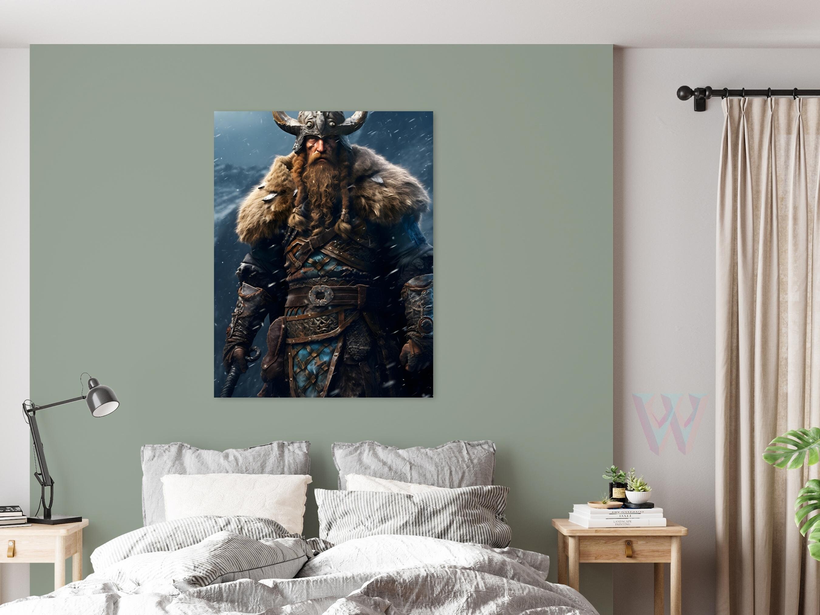 Viking Poster, Nordic Mythology Art Print, Scandinavian Warrior Wall ...