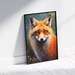 Fox Wall Art and Poster, Printable Red Fox Illustration in Earthy Tones ...