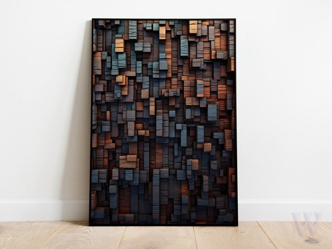 Wood Block Poster, Rustic Home Decor, Reclaimed Wooden Wall Art, Unique ...