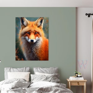 Fox Wall Art and Poster, Printable Red Fox Illustration in Earthy Tones ...