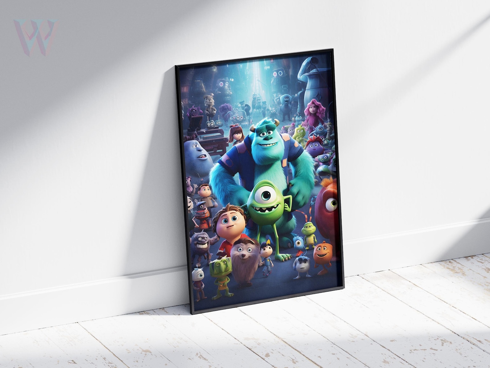 Monsters Inc Movie Poster, Pixar Animation Wall Art, Kids Room Decor ...