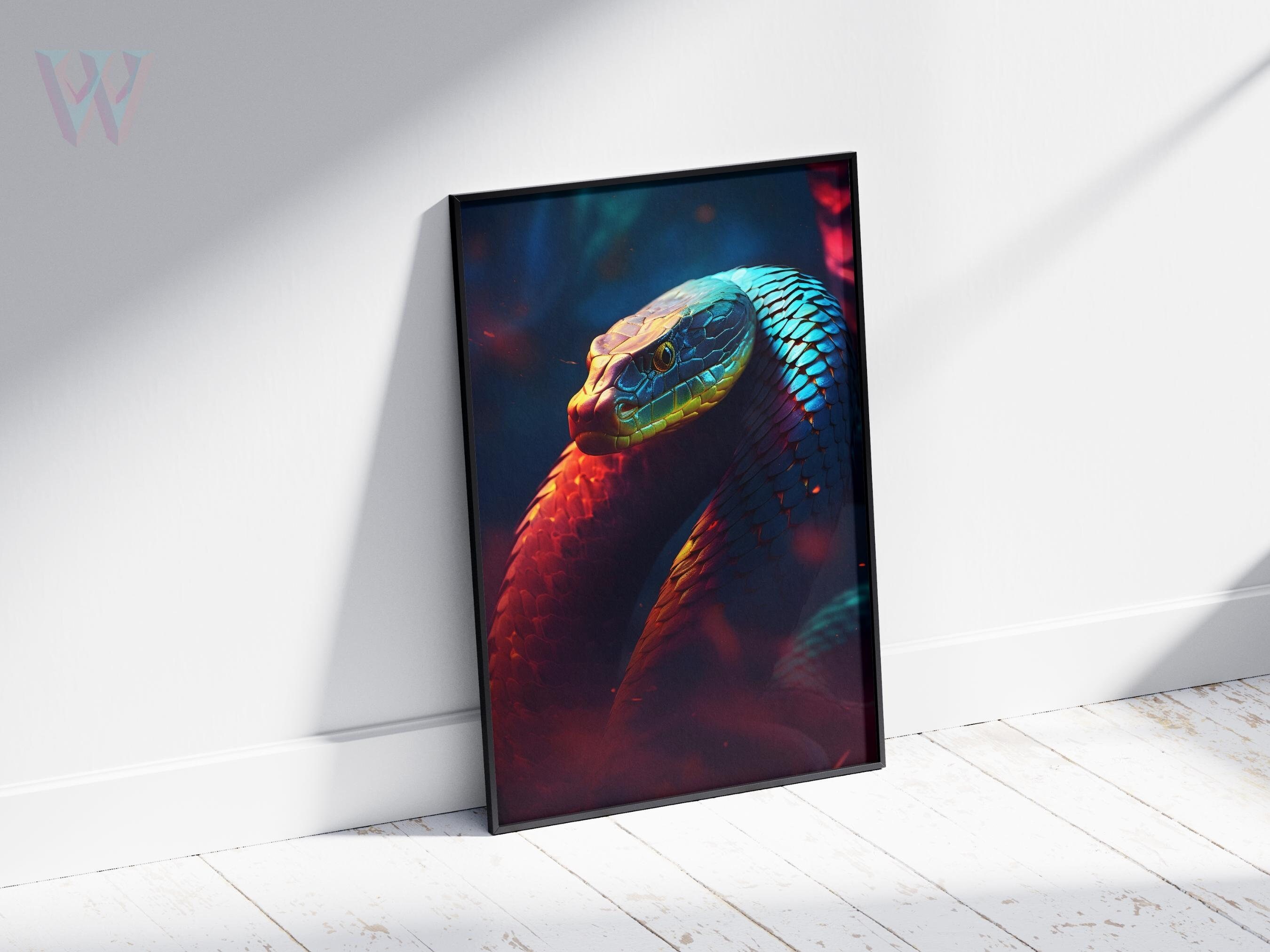 Snake Poster, Reptile Wall Art, Serpent Print, Exotic Animal Decor ...