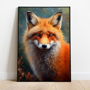 Fox Wall Art and Poster, Printable Red Fox Illustration in Earthy Tones ...
