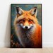 Fox Wall Art and Poster, Printable Red Fox Illustration in Earthy Tones ...
