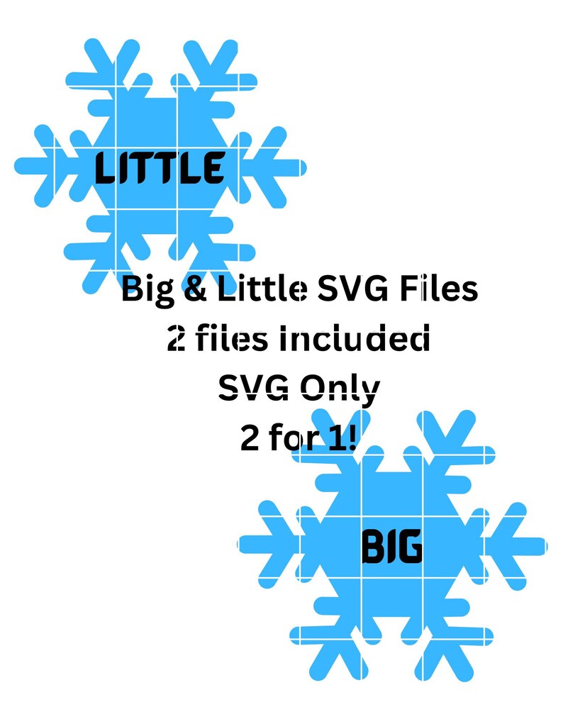 Big & Little Matching Snowflake SVG File - Etsy
