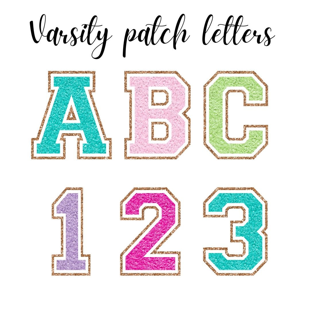 Varsity Patch Letters PNG - Etsy