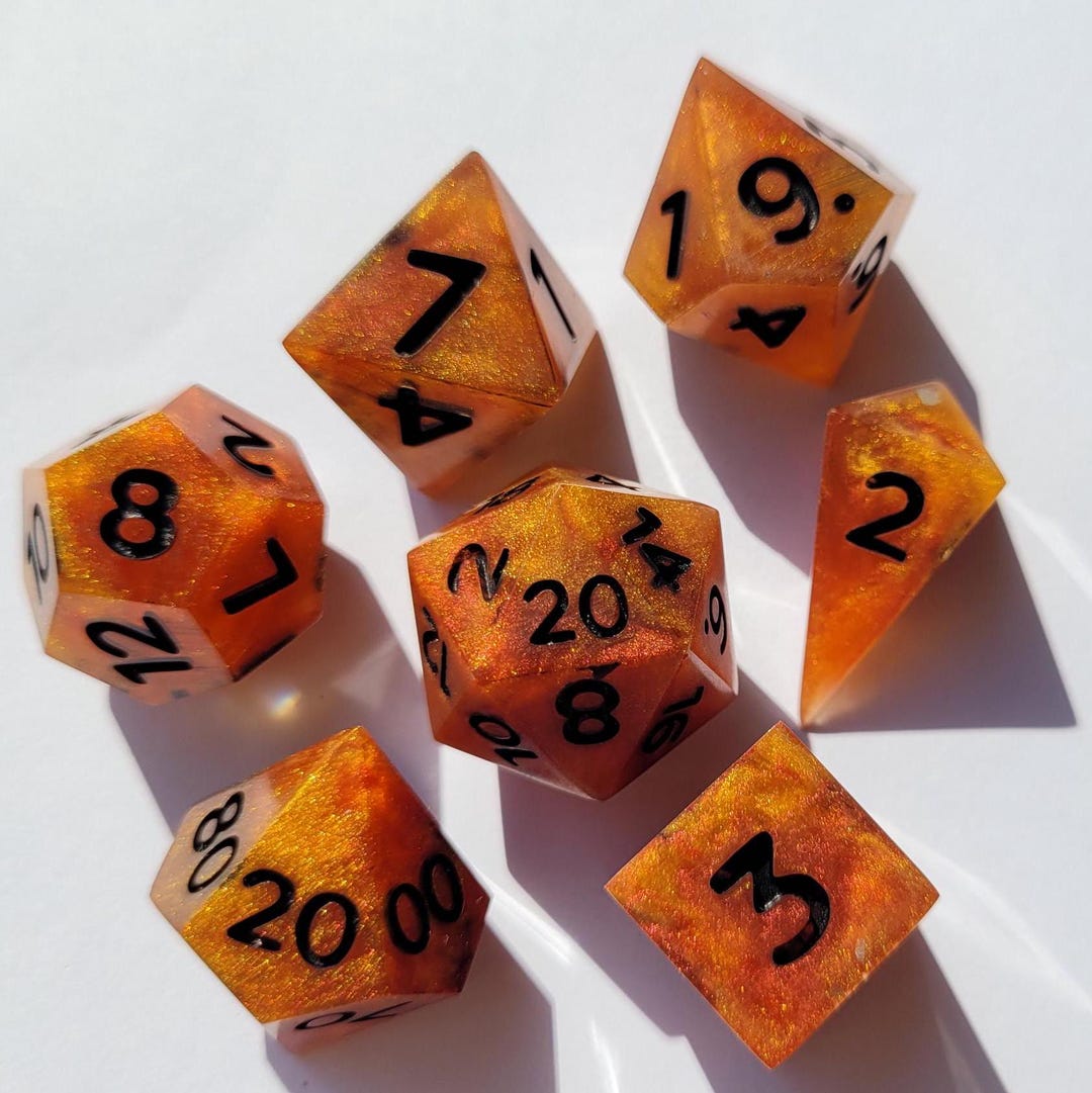 Golden Ichor | Handmade Resin Polyhedral Dice for Dungeons and Dragons ...