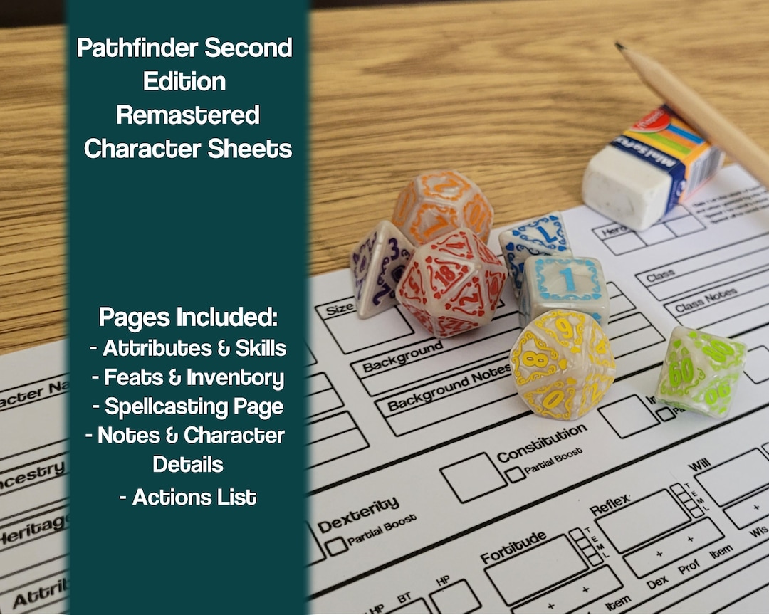 Pathfinder Second Edition Remastered Character Sheet - Etsy