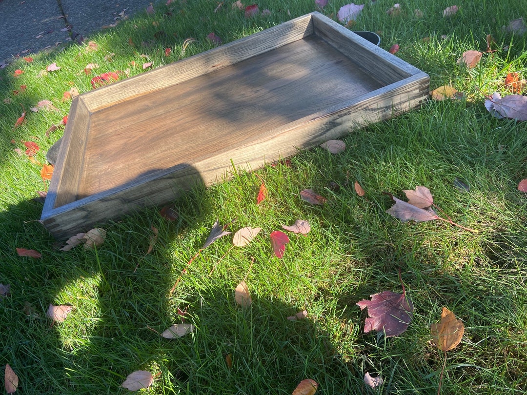 Rectangle Solid Wood 24x 16 Tray, Coffee Table Tray, Hand Forged ...