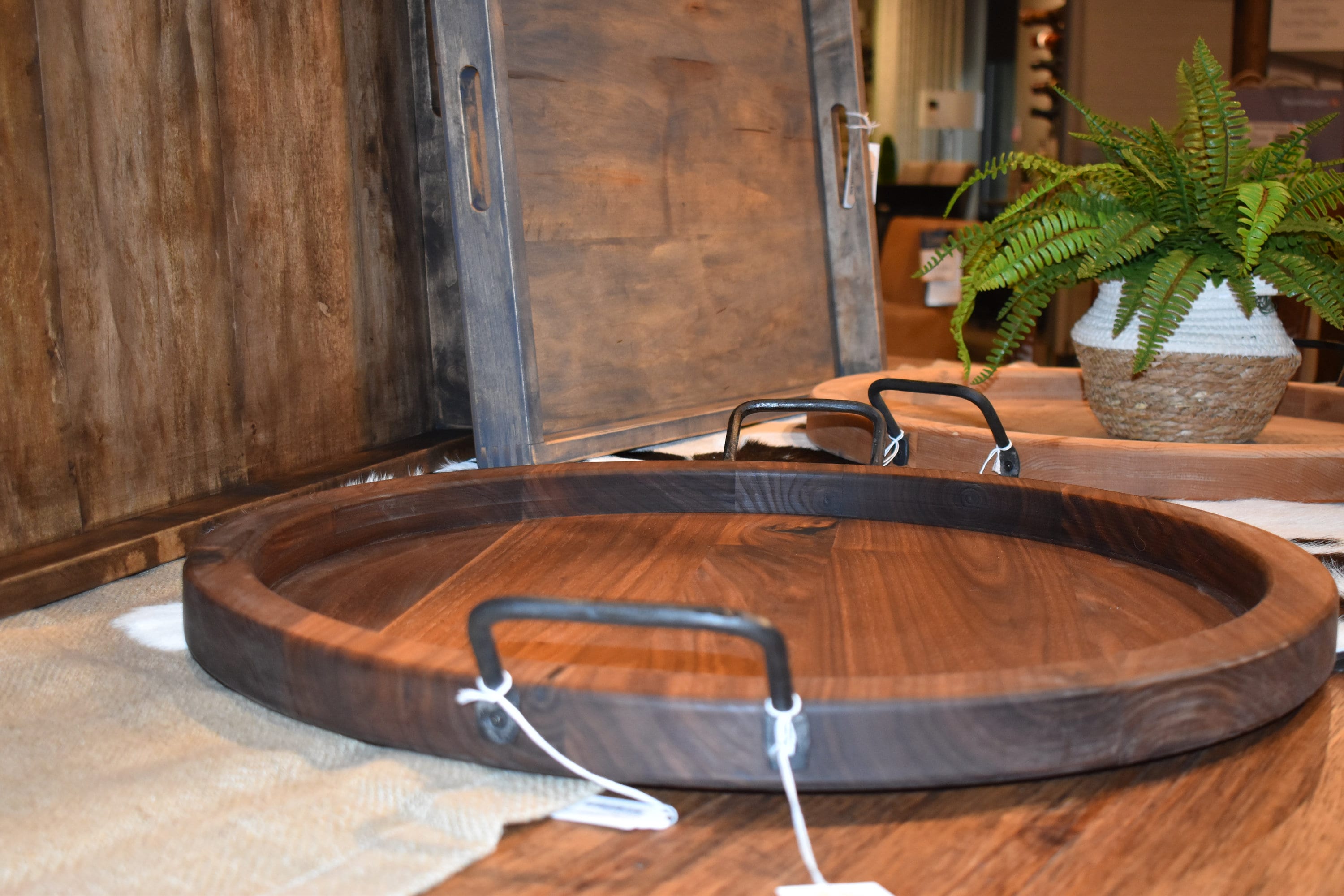 Round Wood Tray - 24 Inches - Etsy